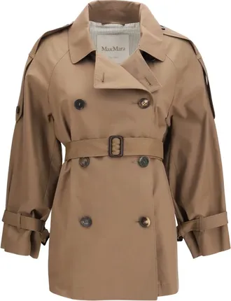 Max Mara Mtccaroline Trench Court Court - Femme - Manteaux - Brun - Taille: 38 FR