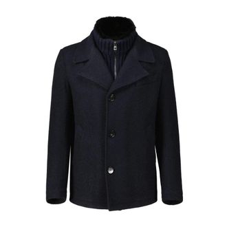 Gimos Kurzmantel mit Strickjacken-Einsatz - - Jackets - Herren - Blau - 3XL