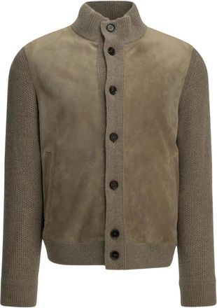 Ermenegildo Zegna Homme, Vestes, Beige, Taille: XL Veste surchemise en cachemire et daim