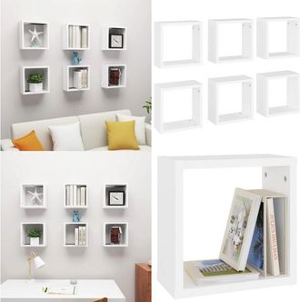 vidaXL W&uuml;rfelregale 6 Stk. Wei&szlig; 30x15x30 cm - Wandregal - Holzregal - Wohnwandregal - Wei&szlig;es Regal - Stauraum - Home & Living