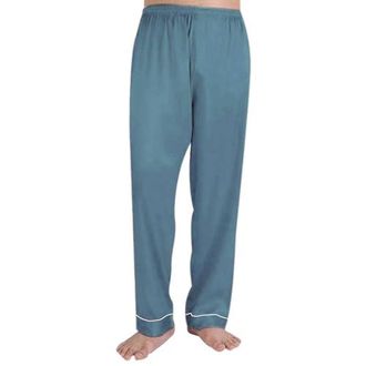 Generic Pantalon de pyjama en soie pour homme - Pantalon de pyjama en satin confortable - Coupe ample - Taille &eacute;lastique - Couleur unie - Pantalon de pyjama p