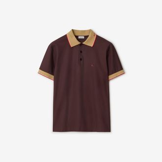 Burberry Polo en coton avec col &agrave; logo