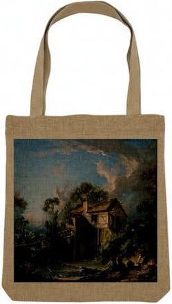 Fabulous Sac Shopping Tote Bag Aspect Lin - Francois Boucher Le Pigeonnier Peinture Paysage France - Sac de Courses Toile Epaisse 360g Beige Naturel Cabas Port
