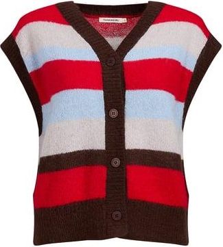 Thinking Mu Gilet FADWA oversize en laine m&eacute;lang&eacute;e