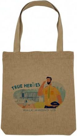 Fabulous Sac Shopping Tote Bag Aspect Lin - True Heroes - Airline Pilot Aircraft Occupation Heroes Sac de Courses Toile Epaisse 360g Beige Naturel Cabas Port&eacute; 