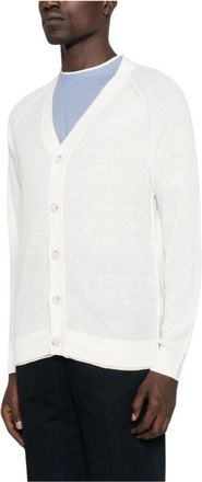 Paolo Pecora Homme, Pulls, Beige, Taille: M Cardigan en coton &agrave; boutons