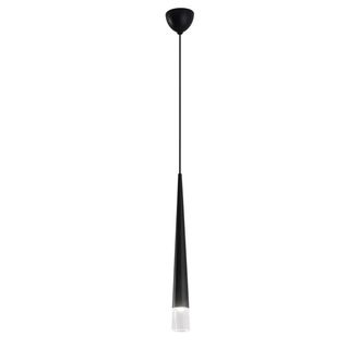 Luce-Ambiente-Design Lancelot suspension in Black Metal with Glass End 120x6 cm