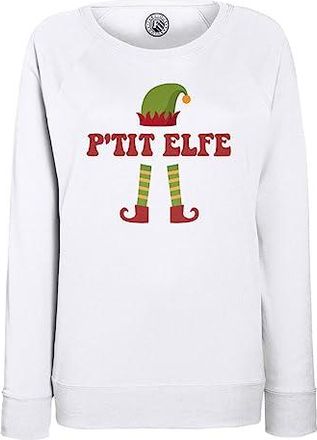 Fabulous Sweatshirt Femme Blanc Ptit Elfe Noel Renne Lutin Hiver Cadeau P&egrave;re Noel