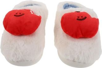 Frcolor Pantoufles Intérieur Peluche Pomme Moelleuses et Chaudes Semelle Antidérapante Légère Pantoufles Hiver Confortables pour Couples Style Cartoon Cozy Hi