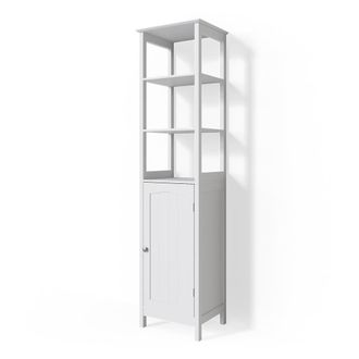 Vicco Badschrank Wei&szlig; Bianco 40x160x32 cm - W&auml;scheschrank, Zus&auml;tzlicher Stauraum f&uuml;r Handt&uuml;cher, Pflegeprodukte & Deko