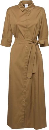 Max Mara Femme, Robes, Brun, Taille: 42 FR Longue Robe Chemise