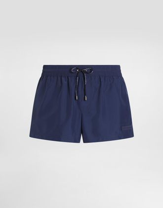 Dolce & Gabbana Badeboxer Aus Canvas - Mann Beachwear Blau 4