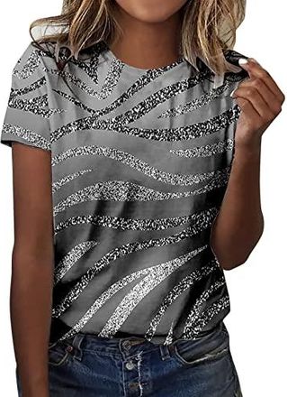 Generic T-shirt d&eacute;t&eacute; &agrave; manches courtes pour femme - T-shirt basique &agrave; manches courtes - T-shirt de sport pour femme - Oversize - Mode - T-shirt d&eacute;t&eacute; basique -