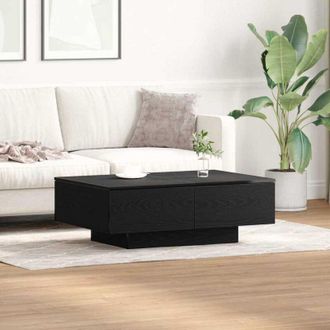vidaXL Table basse Ch&ecirc;ne noir 90 x 60 x 31 cm Bois ding&eacute;nierie Vidaxl