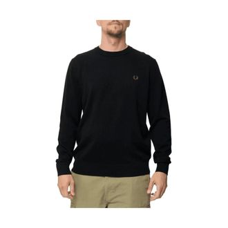 Fred Perry Homme, Pulls, Noir, Taille: S Pull Retro Logo