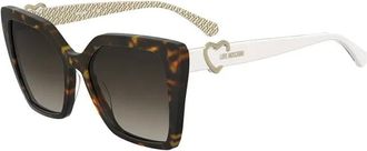 Love Moschino Femme, Accessoires, Blanc, Taille: 54 MM Lunettes de soleil
