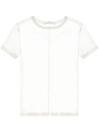 Helmut Lang t-shirt &agrave; effet de transparence - Blanc