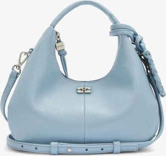 Ganni Mini-Hobo-Tasche in Blau