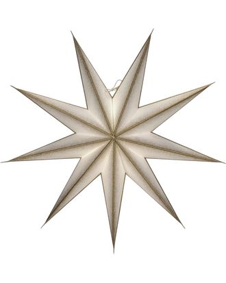 House Doctor Stern HD9 Point, Papierstern Weihnachtsdekoration, Off-White mit Champagner Glitzer, Sieben-zackiges Design, Handgefertigt