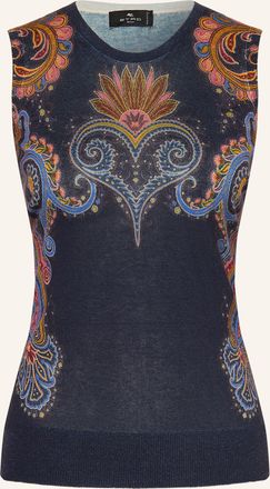 Etro Etro Stricktop Mit Seide Und Cashmere blau
