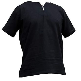 Panasiam Shirt, K, 1button, Black, L, Shortsleeve