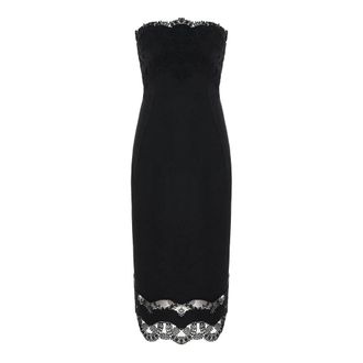 Ermanno Scervino Femme, Robes, Noir, Taille: 38 FR Robe Sans Manches avec Incrustations de Dentelle