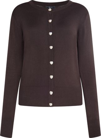 Faina Strickcardigan Damen dunkelbraun