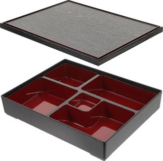 DOITOOL Sushi-Bento-Box mit Deckel, japanische Sushi-Tablett, Lebensmittelbeh&auml;lter, Snack-Serviertablett mit Deckel f&uuml;r Zuhause, Restaurant, Schule, 30 x 20 x