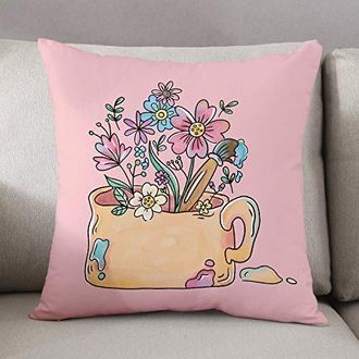 Bonamaison Le Jardin du Lin Zierkissenhüllen, Mehrfarbig, 45x45