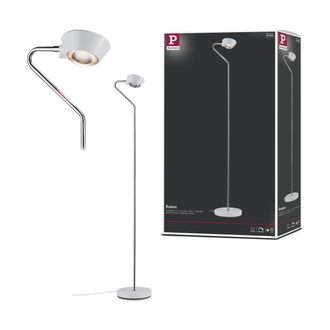 Paulmann 70920 LED Stehleuchte Ramos incl. 1x7,5 / 1x3,5 Watt dimmbar Stehlampe Wei&szlig; matt, Chrom Standleuchte 2700 K