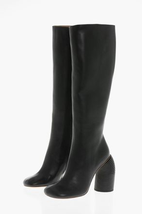 Off-white Stiefel TONAL SPRING aus Leder mit 11cm skulpturalem Feder-Design-Absatz Off-White