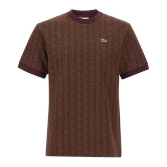 Lacoste T-shirt Monogramme - Homme - Tops - Brun - Taille: M