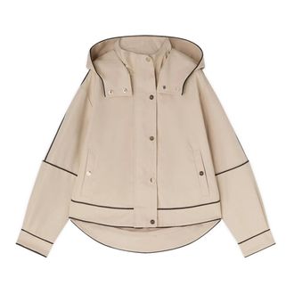 Motivi Femme, Vestes, Beige, Taille: 36 FR Parka courte en coton technique