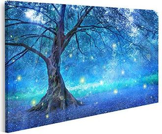 Islandburner Tableau sur toile Arbre f&eacute;erique dans la for&ecirc;t mystique Cadre Affiche Poster Murale Tableaux