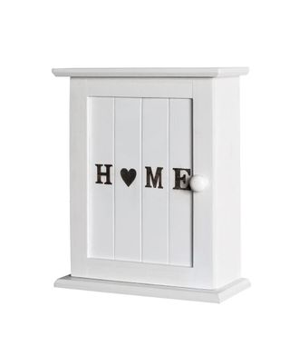 Haku Möbel Schlüsselkasten weiß, MDF, Metall - Maße: B 26 cm x H 32 cm x T 12 cm, Style: Coastal Furniture