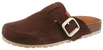 Verbenas Clog VERBENAS RIO SERRAJE, Damen, Gr. 41, braun, Veloursleder, unifarben, Schuhe Clog, Hausschuh, Sommerschuh, Schlupfschuh mit verstellbarer Schnalle