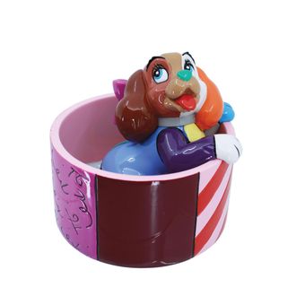 Enesco Disney Britto Miniatur-Figur zum 70. Hochzeitstag, Dame und der Strolch, 8,2 cm, Mehrfarbig