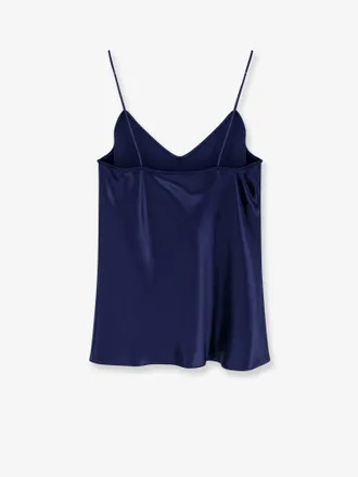Alberta Ferretti Womens Satin Top Blue Viscose T-Shirts & Jerseys