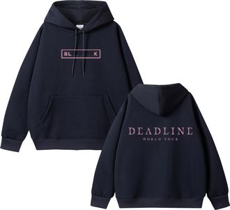 Generic Deadline Baumwoll-Hoodie 2025 World Tour Grafik-Support High Street Sport-Sweatshirts(B-Black-Padded,M)