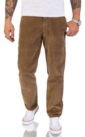 Rock Creek Herren Cord Hose Regular Fit Chino Hose Klassische Hosen Herrenhose Straight Cut Chinos Herren Cordhosen RC-2156 Dunkelbeige W34 L34