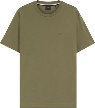 HUGO BOSS T-Shirt aus Baumwolle mit gummiertem Schriftzug in