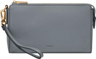 Fossil Damen Blau Leder Handgelenktasche, SLG1619450