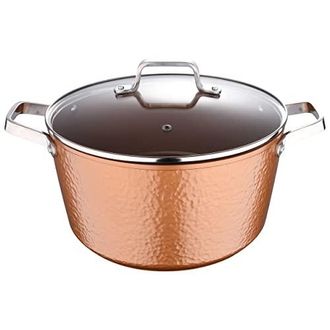 San Ignacio Origen | Faitout de 28 cm de diamètre et 15 cm de hauteur avec couvercle en verre | revêtement 4 couches | en aluminium forgé | revêtement 4 couches |