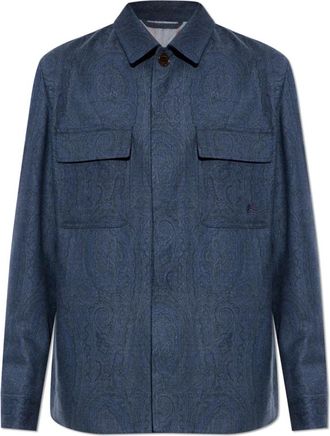 Etro Homme, Vestes, Bleu, Taille: XL Veste en laine avec poches