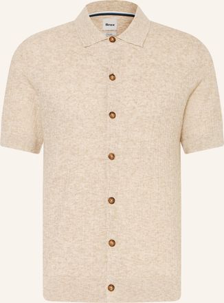 Brax Brax Strickhemd Jimmy Slim Fit Mit Leinen beige