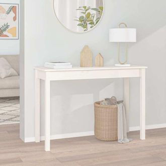 vidaXL Table console Blanc 110x40x75 cm Bois massif de pin Vidaxl