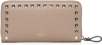 Valentino Garavani Femme, Accessoires, Brun, Taille: ONE Size Rockstud Zippered Wallet