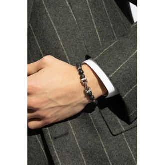 Ferragamo Homme, Accessoires, Noir, Taille: ONE Size Beads Bracelet