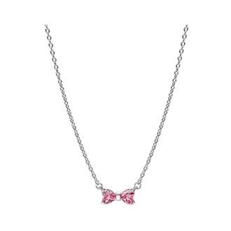 Pandora Schleifen-Halskette mit Anh&auml;nger - - Accessories - Damen - Rosa - 145 CM