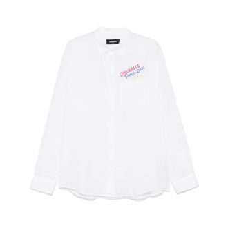 Dsquared2 Homme, Chemises, Blanc, Taille: L Chemise Blanche avec Poche Poitrine